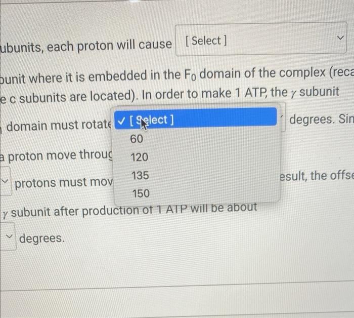 For an ATP synthase with 8 c subunits, each proton | Chegg.com