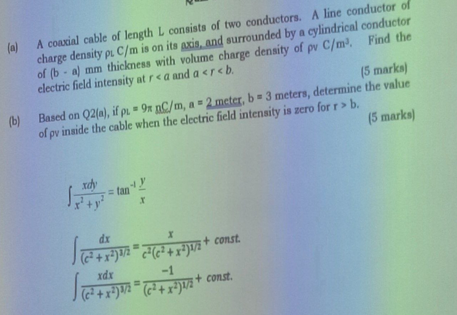 Solved a coaxial cable of length L consists of two | Chegg.com