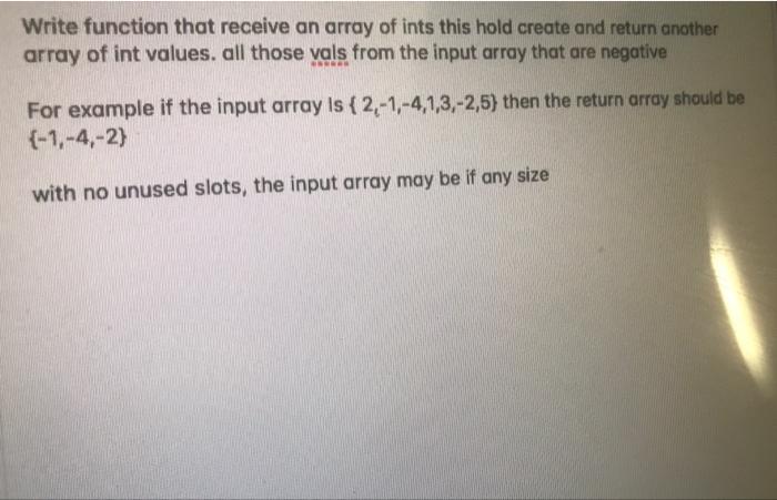 Solved Write function that receive an array of ints this | Chegg.com