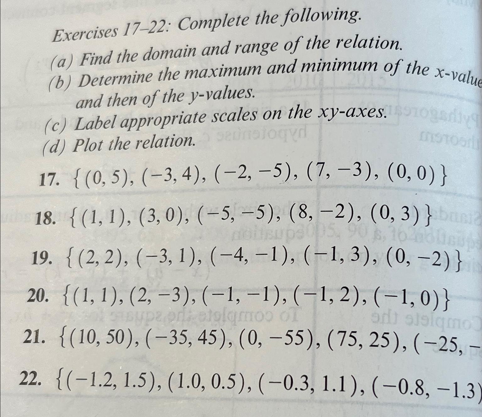 Solved Exercises 17-22: Complete the following.(a) ﻿Find the | Chegg.com