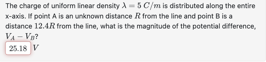 Solved The charge of uniform linear density λ=5Cm ﻿is | Chegg.com