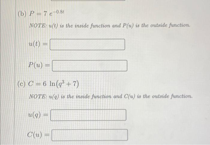 Solved Use the variable u for the inside function to express | Chegg.com