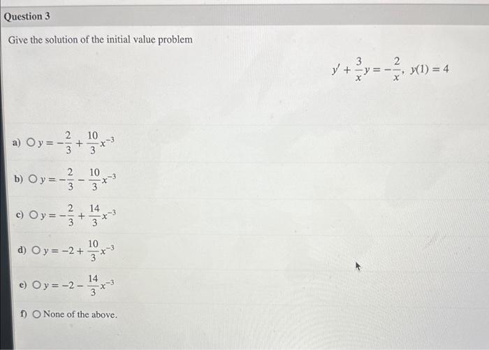 Solved Give the solution of the initial value problem | Chegg.com