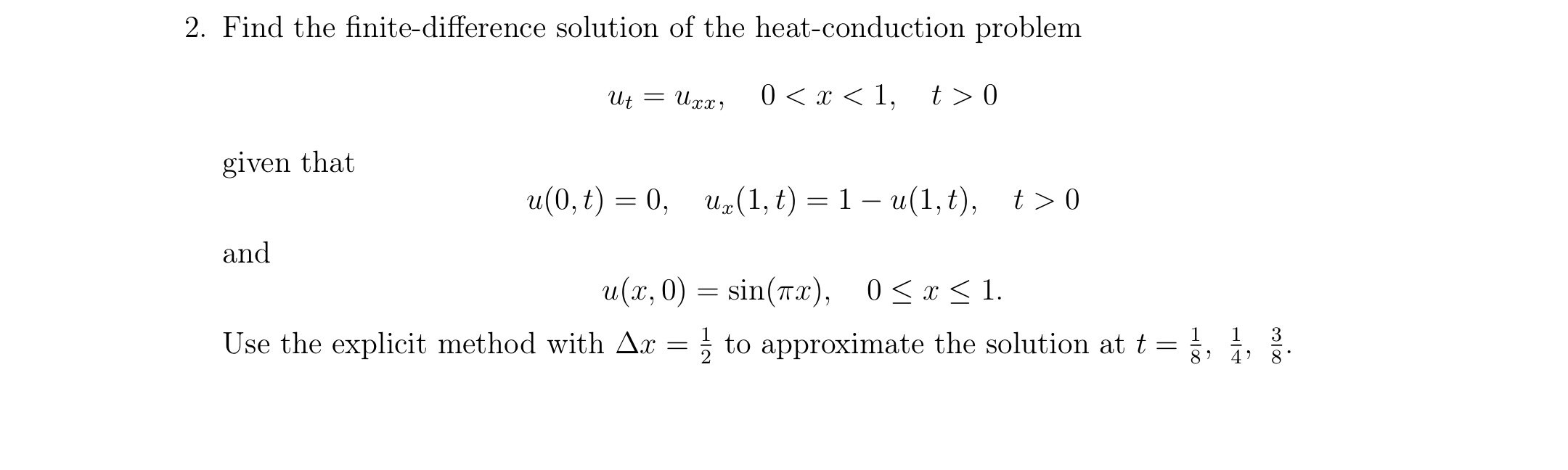 Find the finite-difference solution of the | Chegg.com