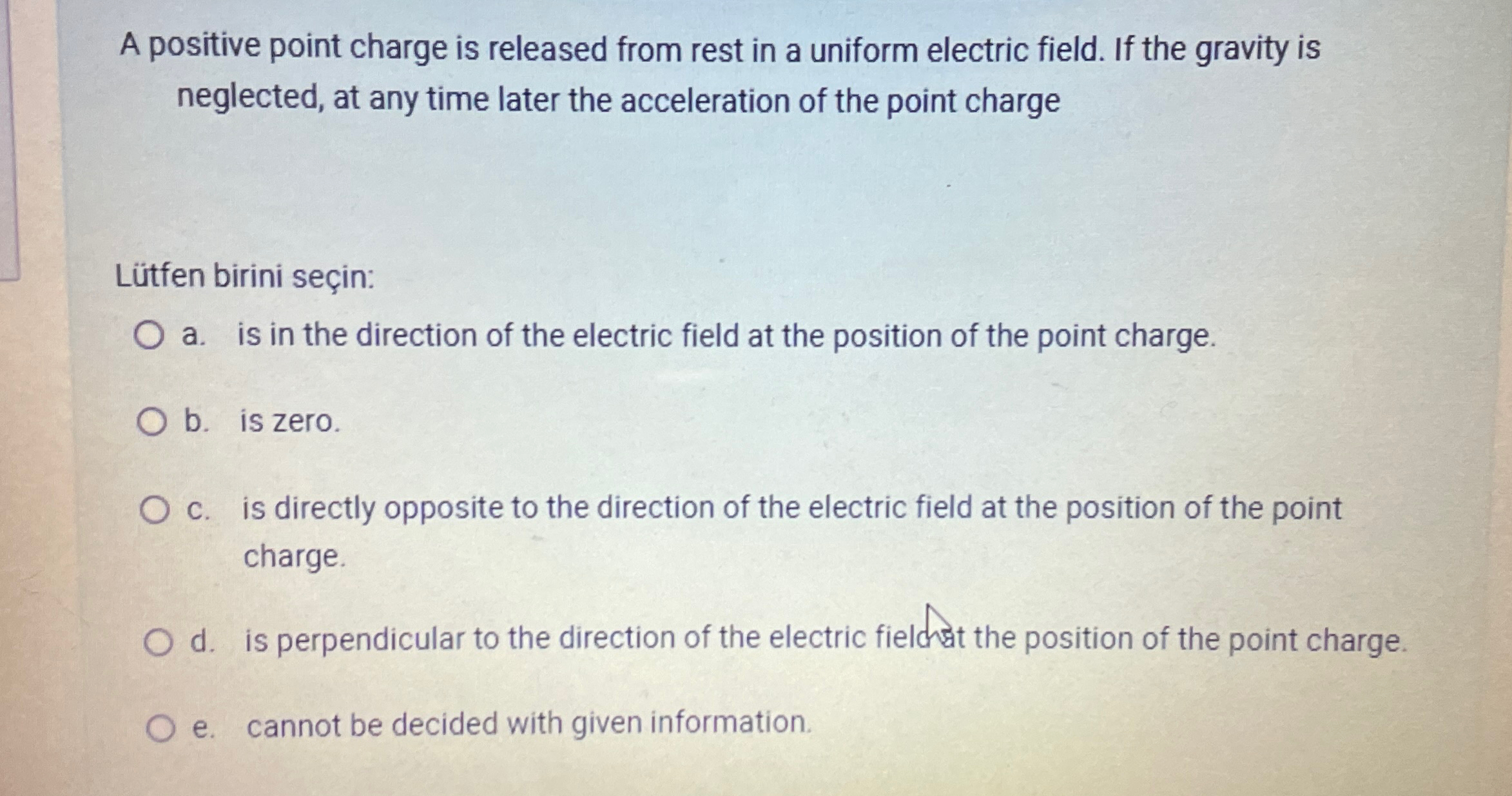 Solved A positive point charge is released from rest in a | Chegg.com