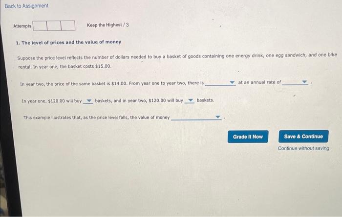 Solved 1. The level of prices and the value of money Suppose | Chegg.com
