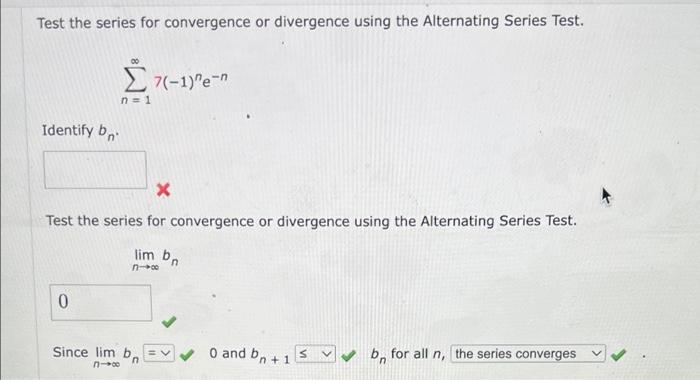 Solved Test the series for convergence or divergence using | Chegg.com