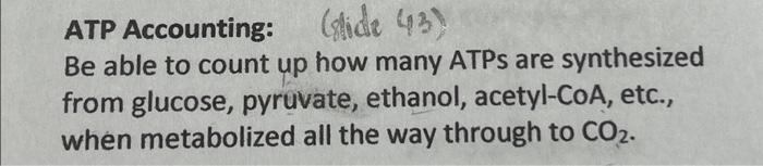 Solved ATP Accounting: Be able to count up how many ATPs are | Chegg.com
