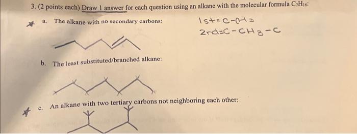 Solved 3. (2 points each) Draw 1 answer for each question | Chegg.com