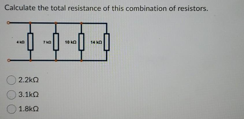 Solved Calculate the total resistance of this combination of | Chegg.com