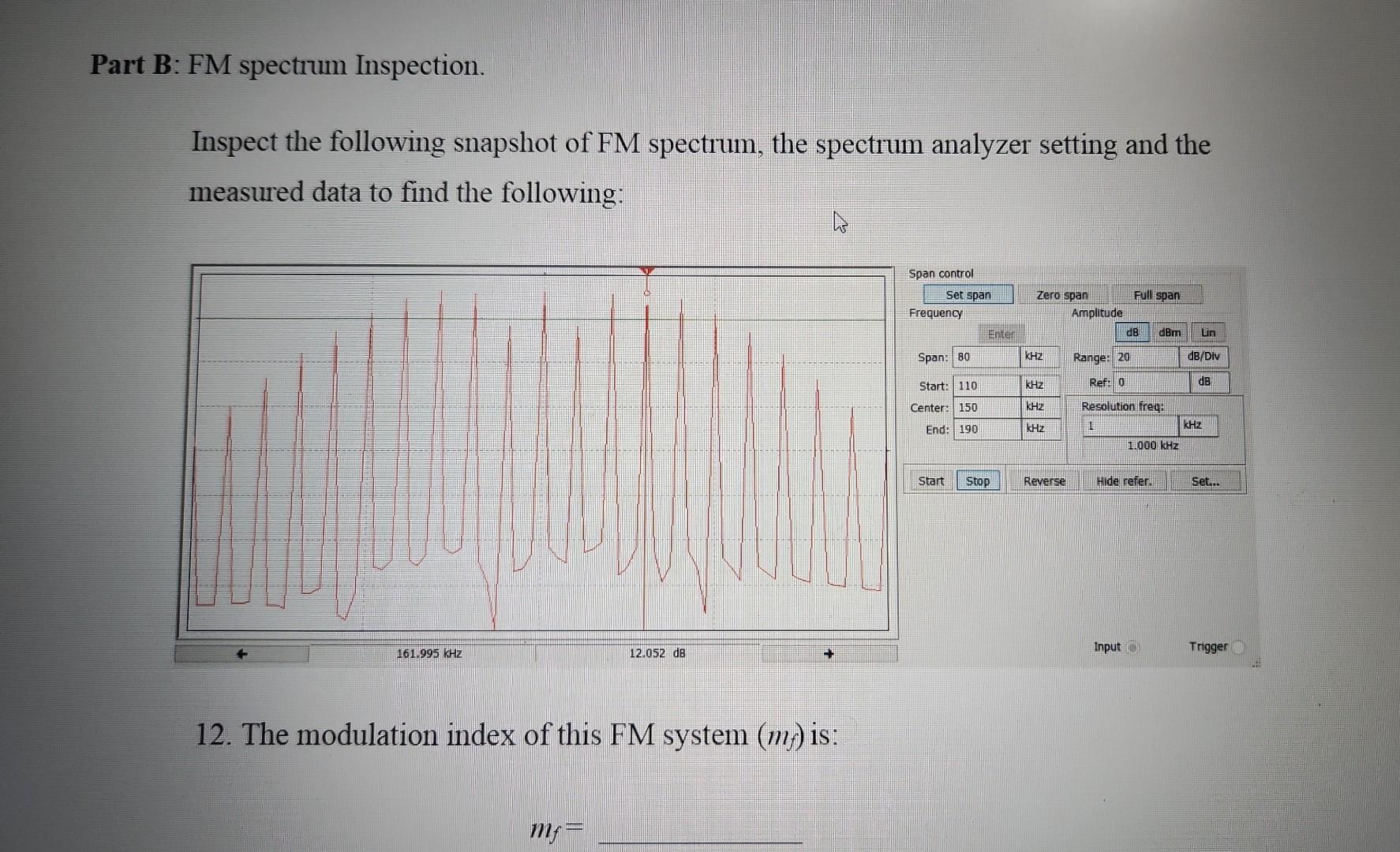 Solved t B: FM spectrum Inspection. Inspect the following | Chegg.com