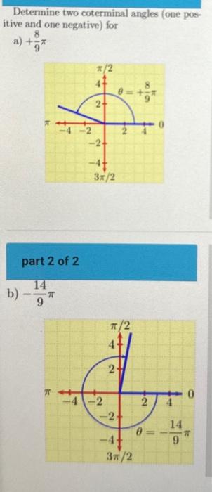 Solved Determine two coterminal angles (one positive and one | Chegg.com