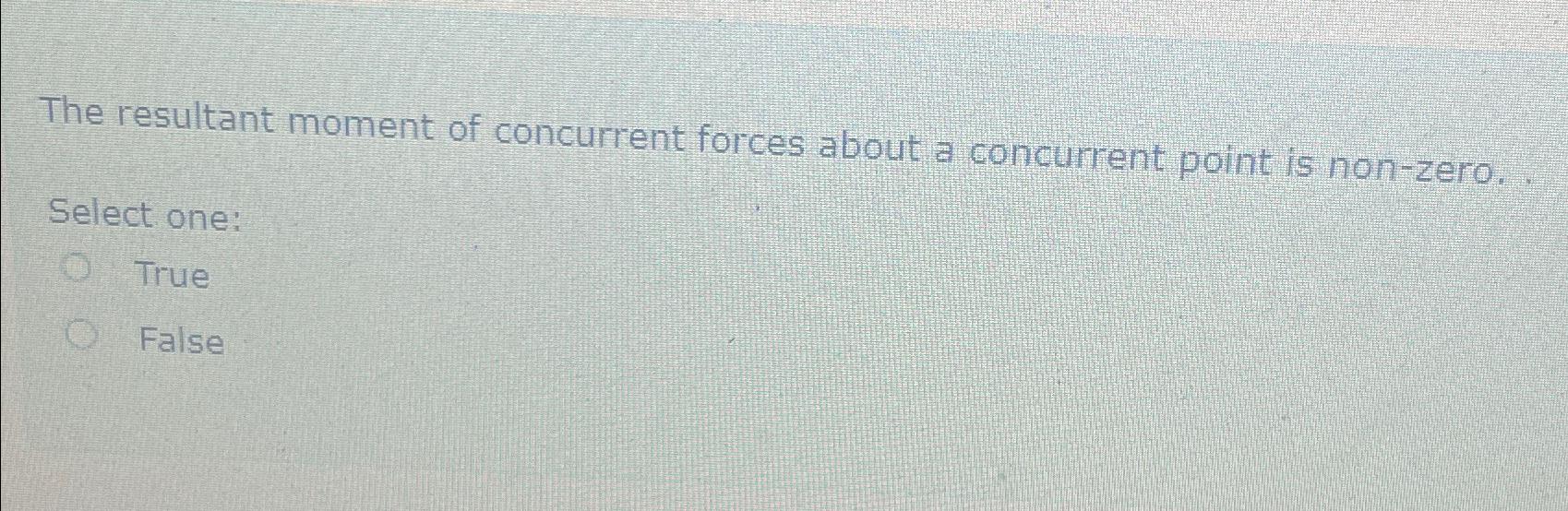 Solved The resultant moment of concurrent forces about a | Chegg.com