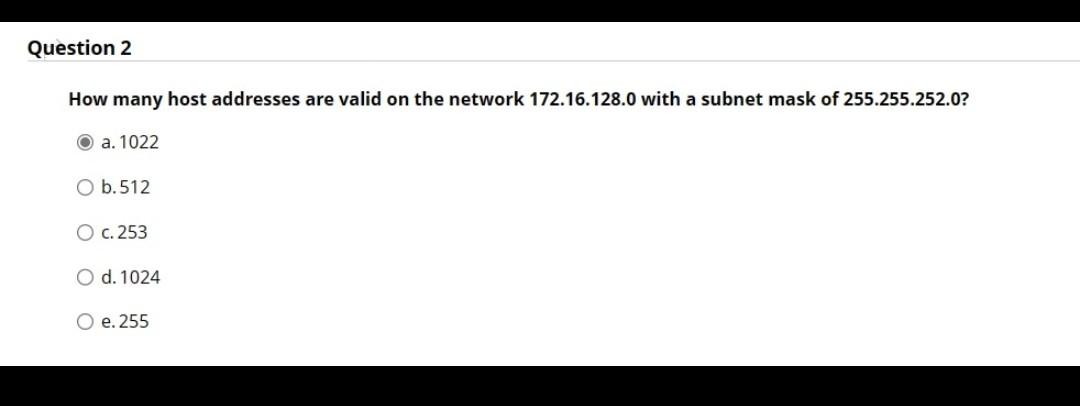 How many host addresses are valid on the network | Chegg.com