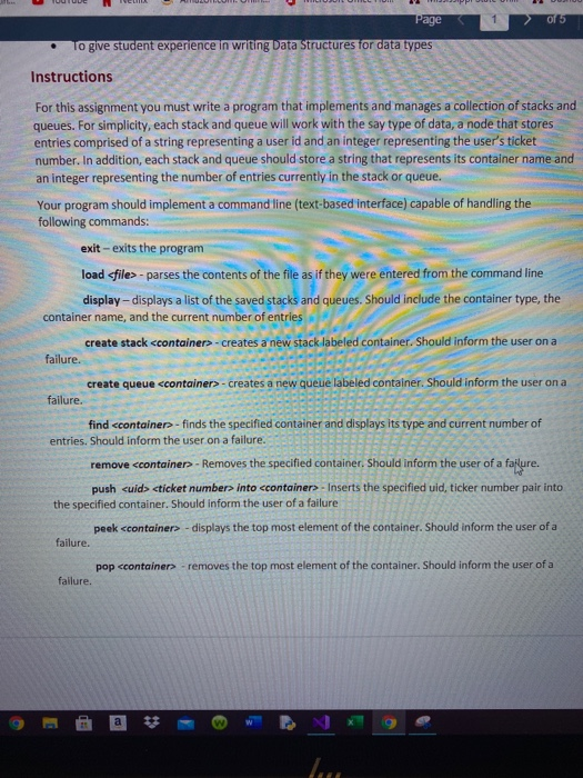 Solved Page To give student experience in writing Data | Chegg.com