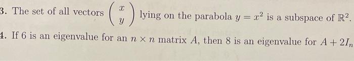 Solved The set of all vectors (xy) lying on the parabola | Chegg.com
