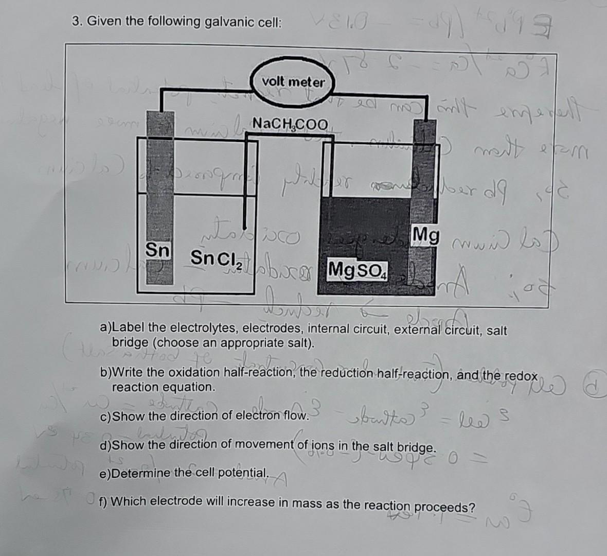 Solved 2 In The Space Below Draw A Daniell Cell Given The