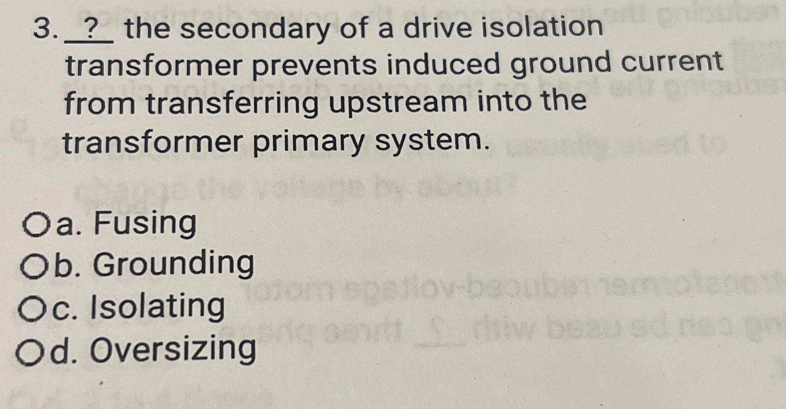 Solved ? ﻿the secondary of a drive isolation transformer | Chegg.com