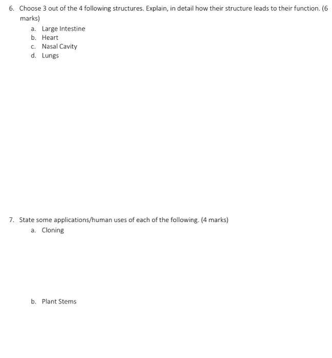 Solved 6. Choose 3 out of the 4 following structures. | Chegg.com