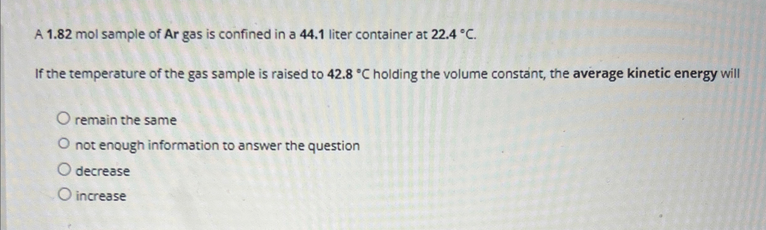 Solved A 1.82mol sample of Ar gas is confined in a 44.1 | Chegg.com