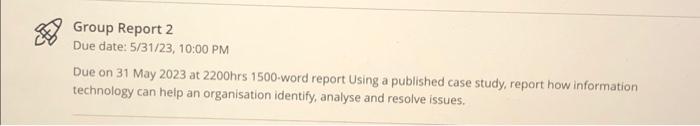 1500-word report Using a published case study, report | Chegg.com