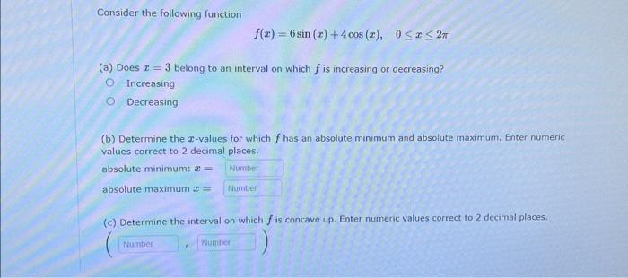 Solved Consider the following function | Chegg.com