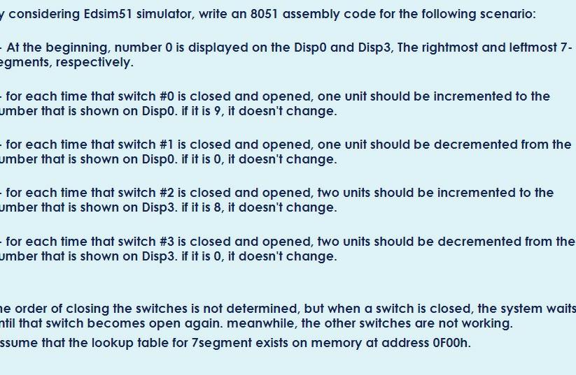 y considering Edsim51 simulator, write an 8051 | Chegg.com