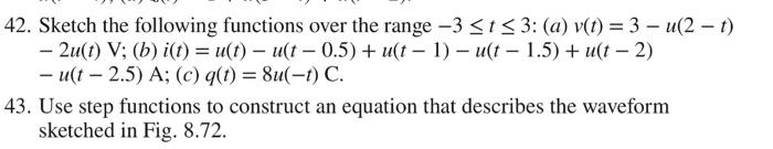 42. Sketch the following functions over the range | Chegg.com