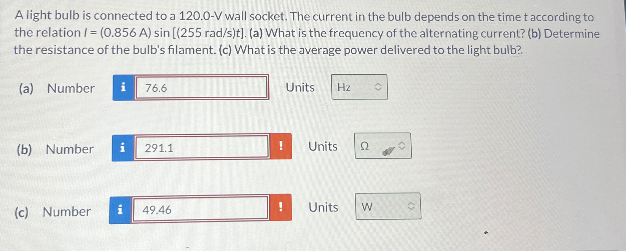 Solved A light bulb is connected to a 120.0-V ﻿wall socket. | Chegg.com