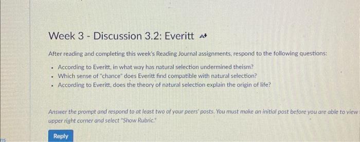 Week 3 - Discussion 3.2: Everitt At After reading and | Chegg.com