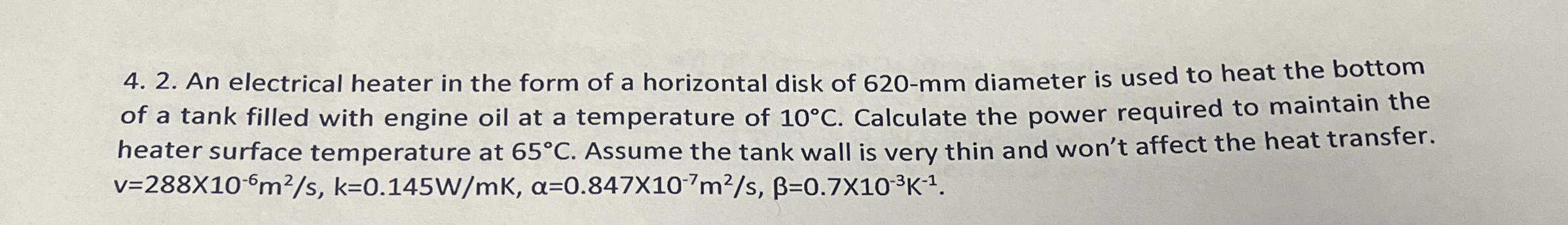 Solved An electrical heater in the form of a horizontal disk | Chegg.com