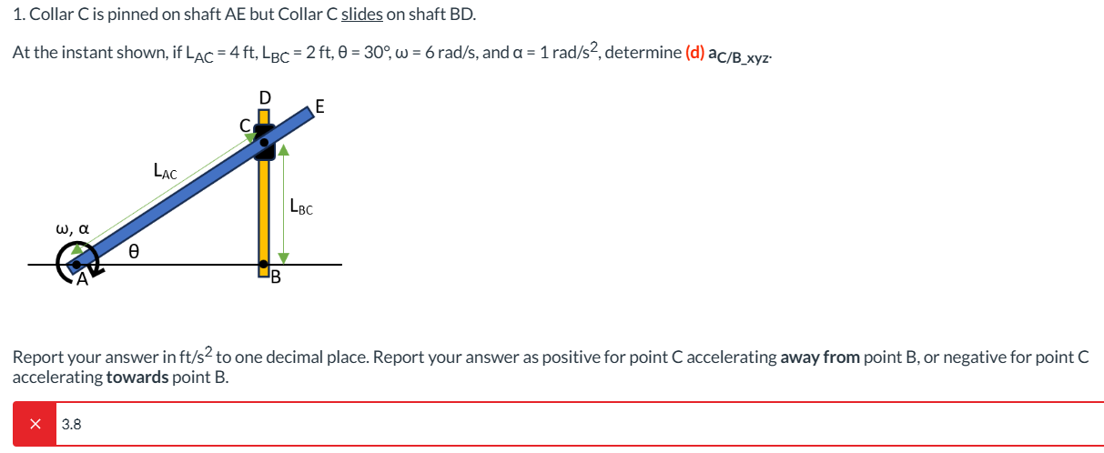 Collar C is ﻿pinned on ﻿shaft AE ﻿but Collar C | Chegg.com