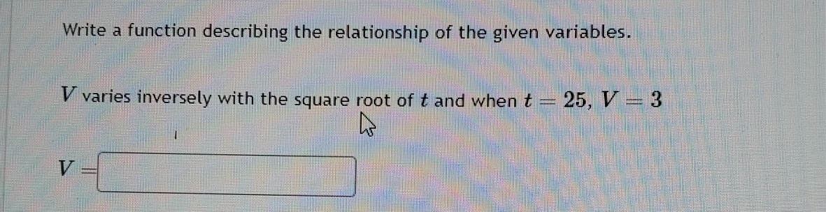 Solved Write a function describing the relationship of the | Chegg.com