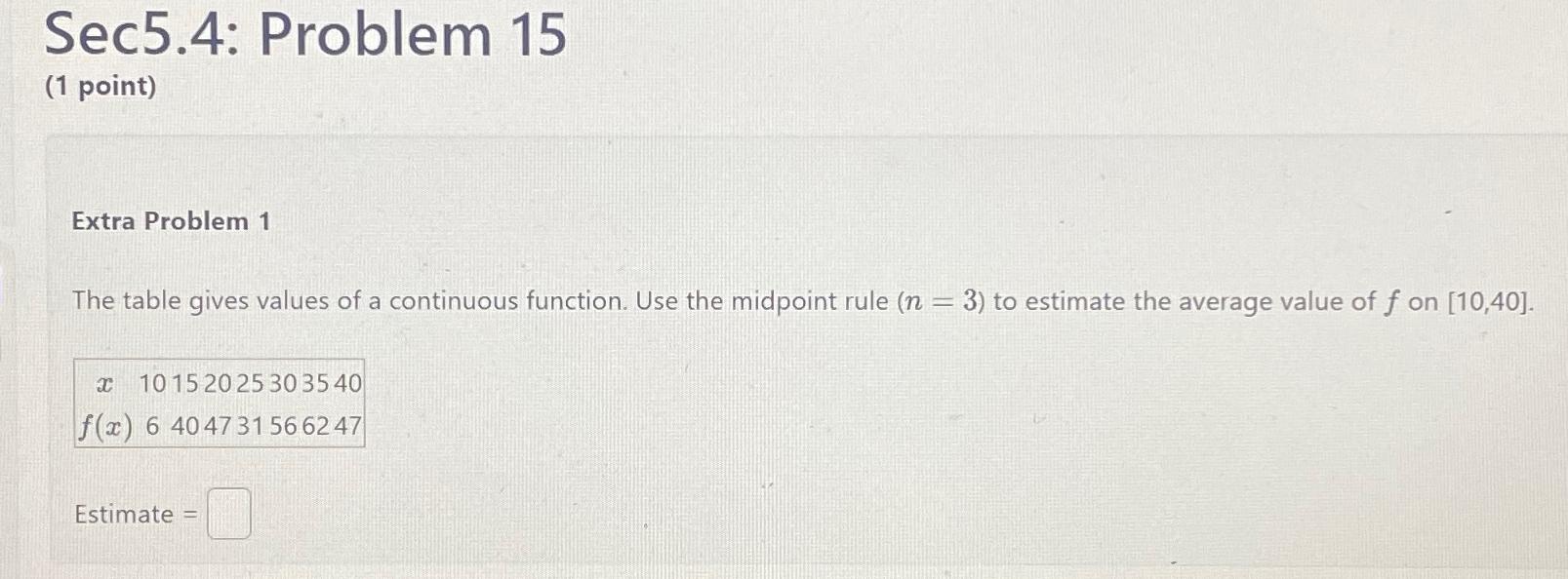Solved Sec54 Problem 151 ﻿pointextra Problem 1the Table 