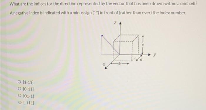 Solved What are the indices for the direction represented by | Chegg.com