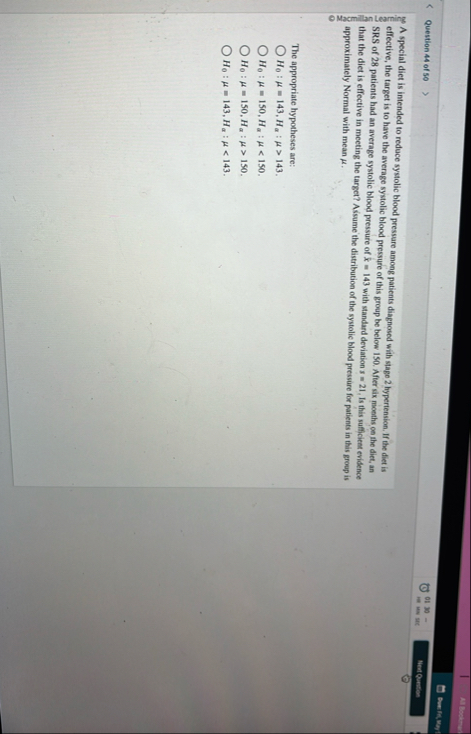 Solved Question 44 ﻿of 500130=Met Quistien4 ﻿A special diet | Chegg.com
