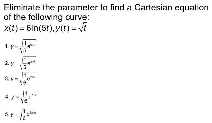 Solved Eliminate the parameter to find the Cartesian | Chegg.com