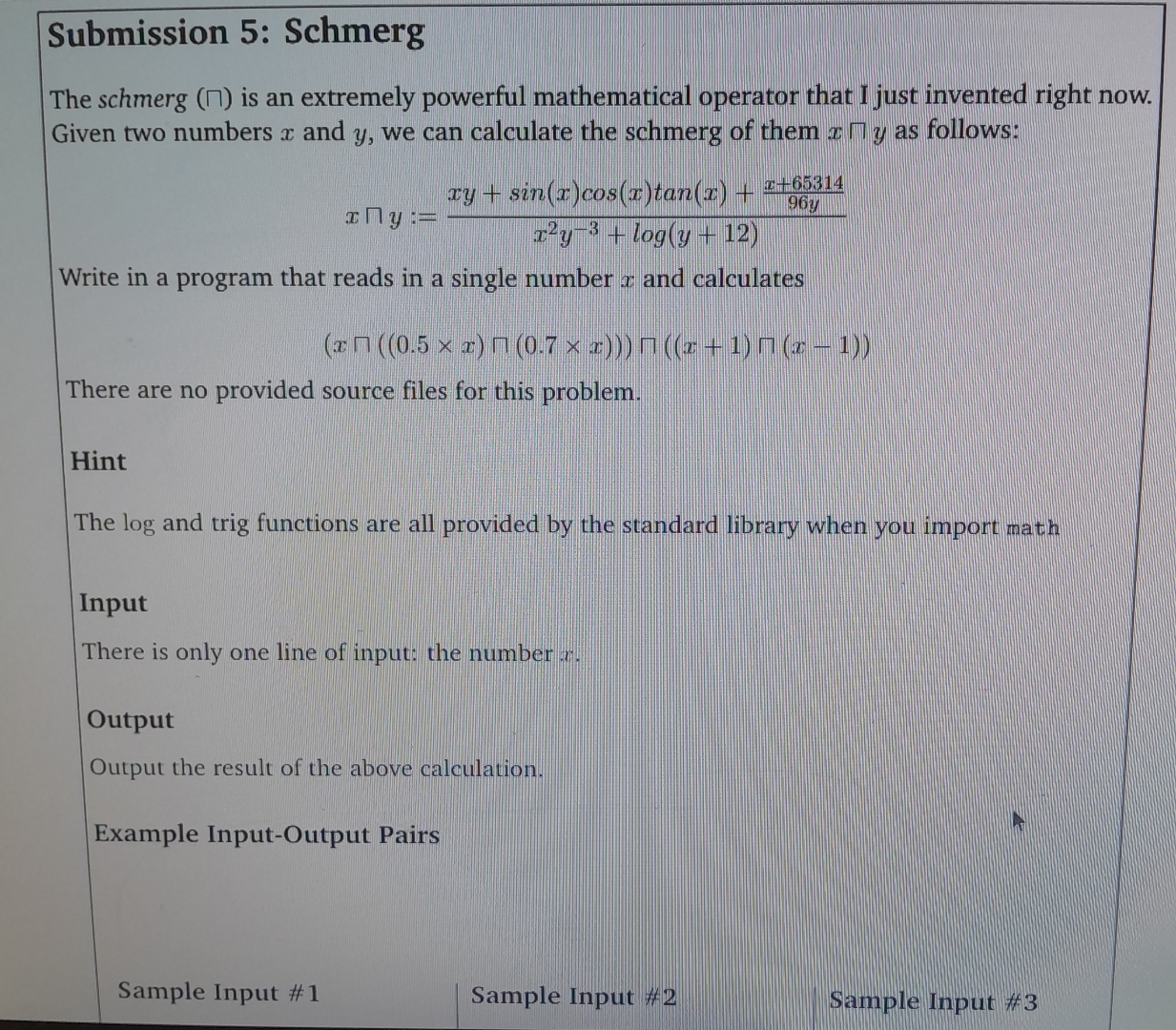 Solved Submission 5: SchmergThe schmerg ( ) ﻿is an | Chegg.com