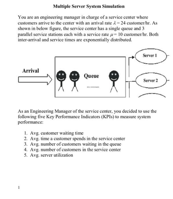 Solved Multiple Server System Simulation You are an | Chegg.com