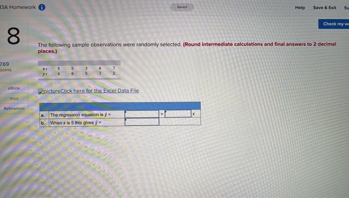 Solved 13A Homework Saved Help Save & Exit su Check my w 8 | Chegg.com