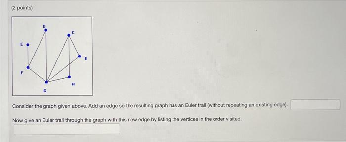 Solved (2 points) Consider the graph given above. Add an | Chegg.com