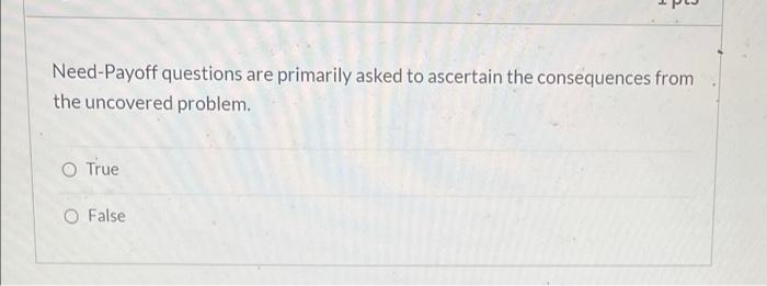 Solved Need Payoff Questions Are Primarily Asked To