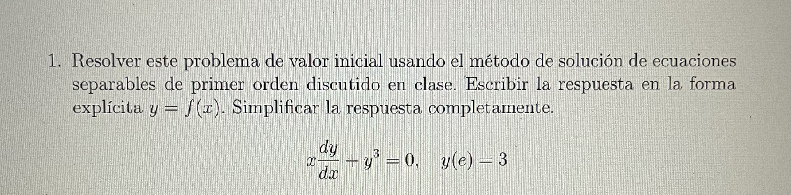 Solved Resolver este problema de valor inicial usando el | Chegg.com