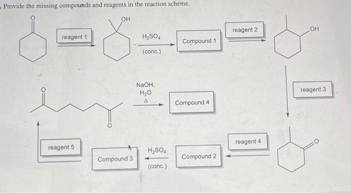 Solved Provide the missing compounds and reagents in the | Chegg.com