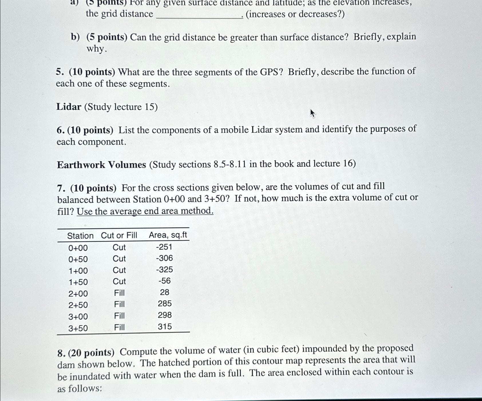 Solved a) (o points) ﻿For any given surface distance and | Chegg.com