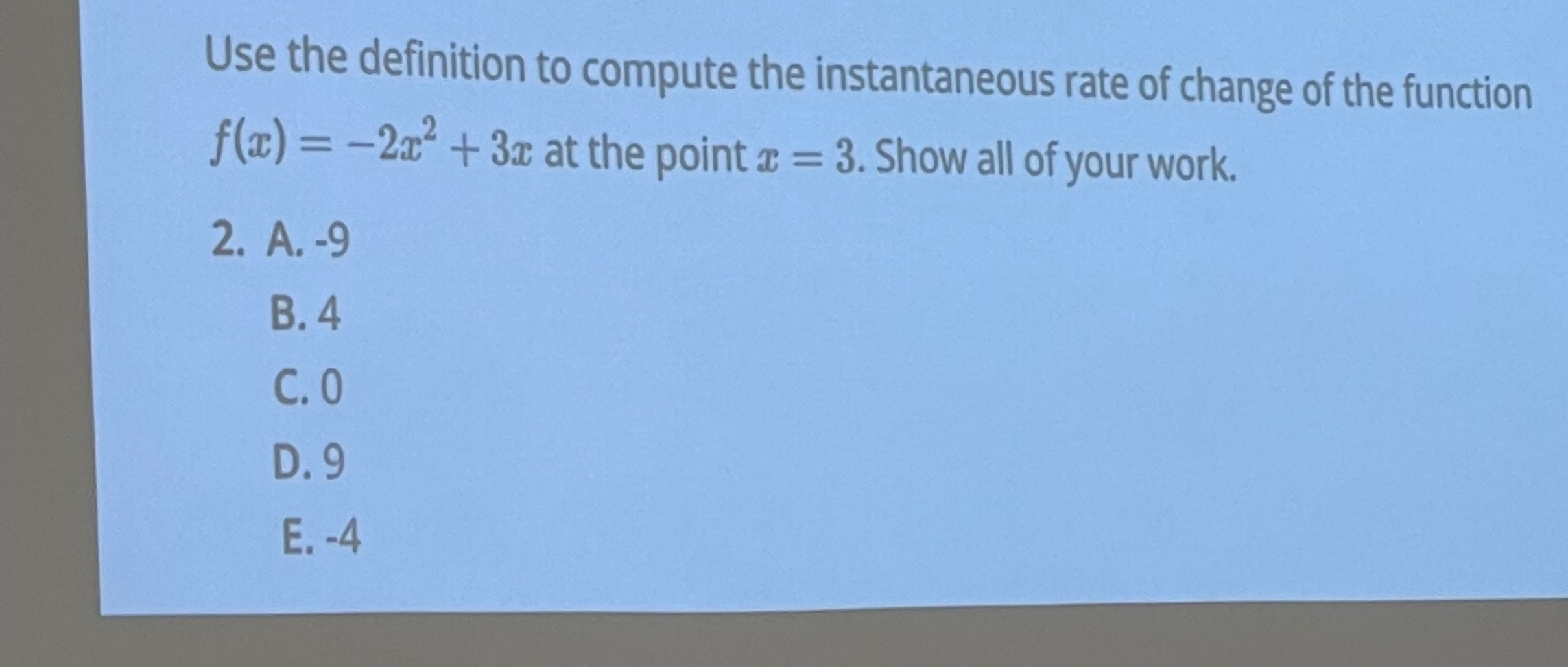 Solved Use the definition to compute the instantaneous rate | Chegg.com