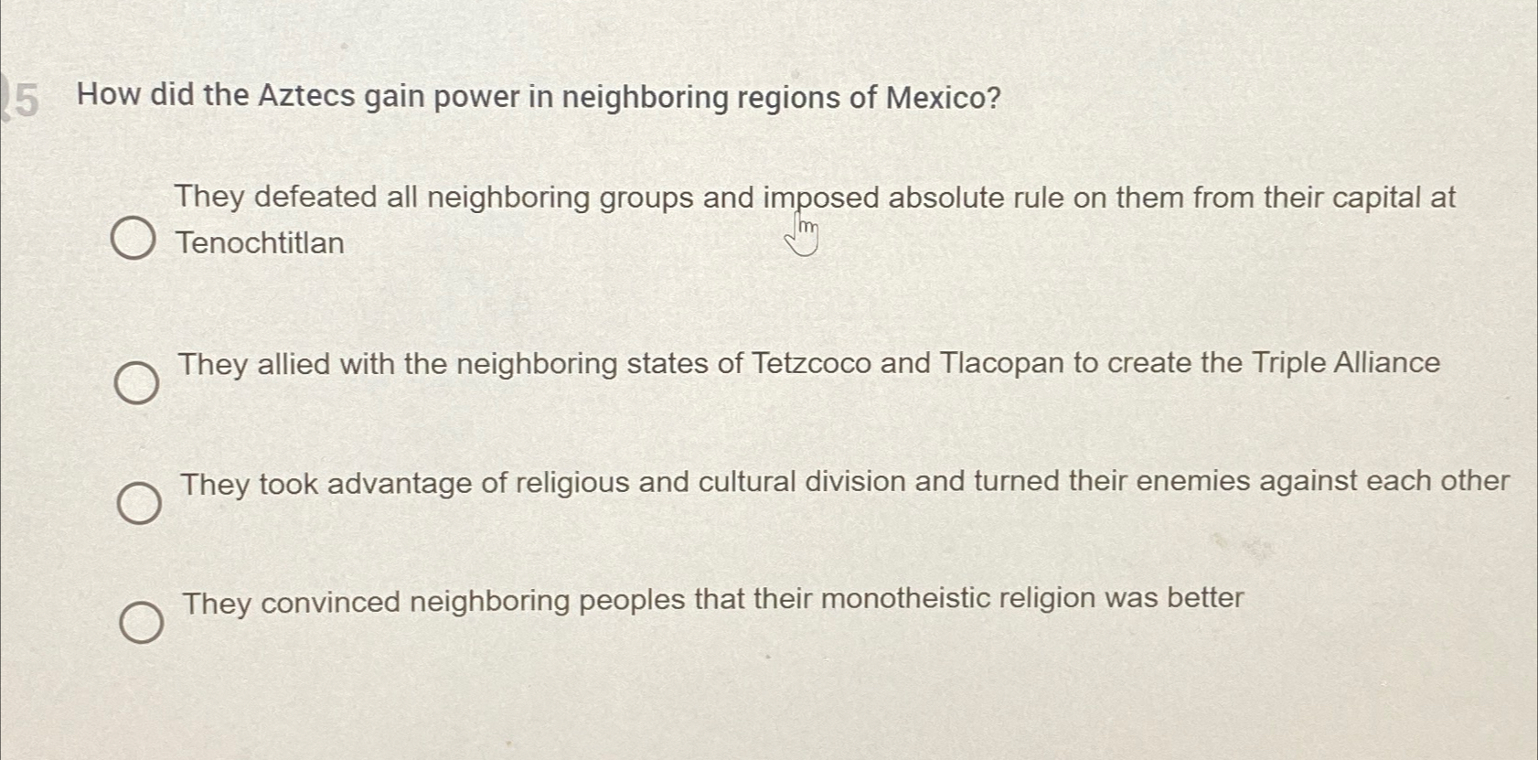 Solved How did the Aztecs gain power in neighboring regions | Chegg.com