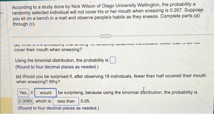Solved (a) What is the probability that among 18 randomly | Chegg.com