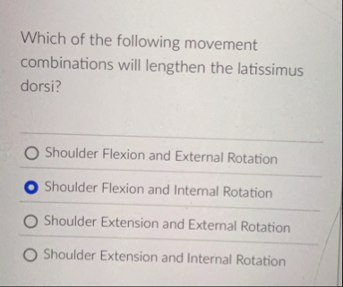 Solved Which of the following movement combinations will | Chegg.com