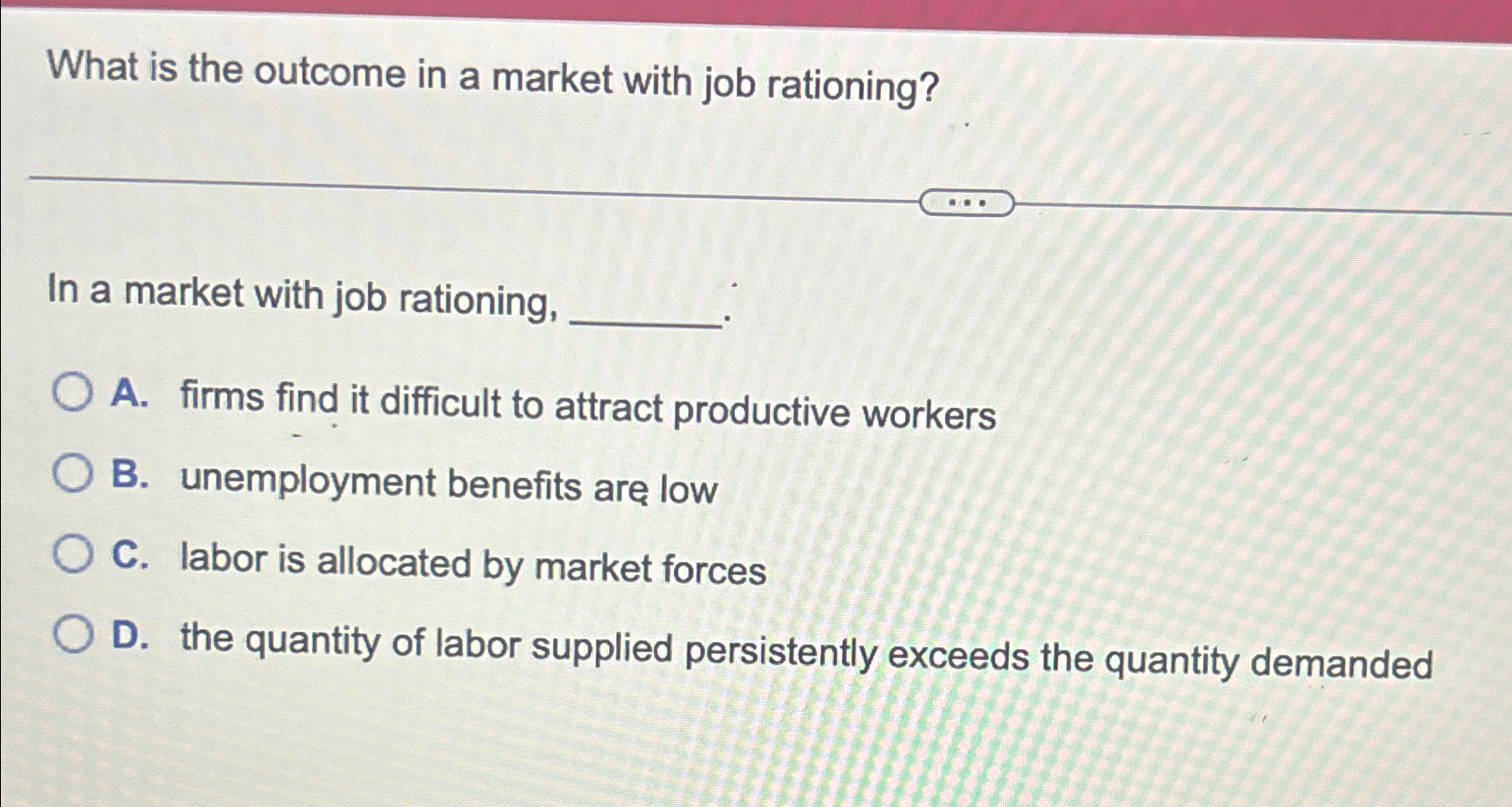 Solved What is the outcome in a market with job rationing?In | Chegg.com